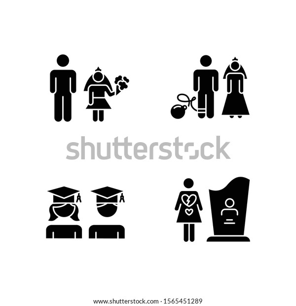 Gender Equality Glyph Icons Set Child Stock Vector (Royalty Free ...