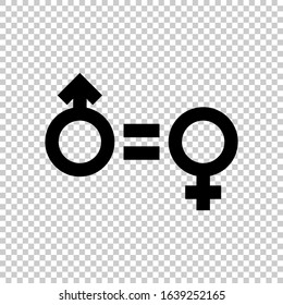 Gender Equality Icon Isolated On Transparent Stock Vector (Royalty Free ...