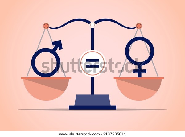 Gender Equality Weight Scale Gender Signs: เวกเตอร์สต็อก (ปลอดค่า ...