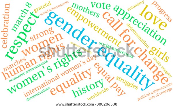 Gender Equality Word Cloud On White Stock Vector (Royalty Free ...
