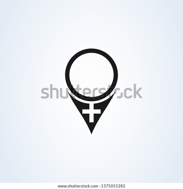 Gender Female Map Pin Vector Icon Stock Vector (Royalty Free ...