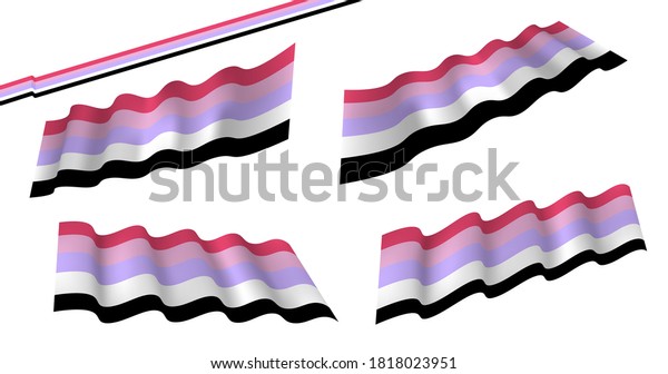 Gender Fluid Flag Trans Banner Blue Stock Vector (Royalty Free) 1818023951