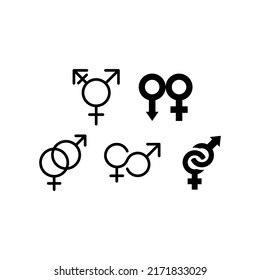 Gender Fluid Icon Set Vector Symbol Stock Vector (Royalty Free ...