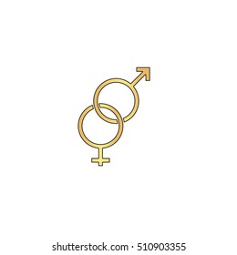 Gender Gold Vector Icon Black Contour Stock Vector (Royalty Free ...