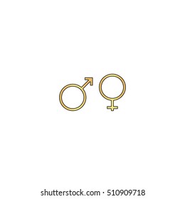 Gender Gold Vector Icon Black Contour Stock Vector (Royalty Free ...