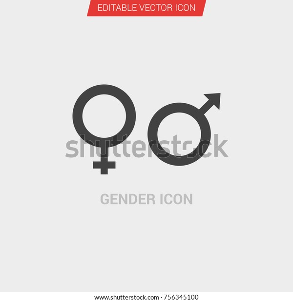 Gender Icon Dark Grey New Trendy Stock Vector (Royalty Free) 756345100 ...