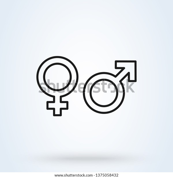 Gender Line Art Vector Icon Trendy Stock Vector (Royalty Free ...
