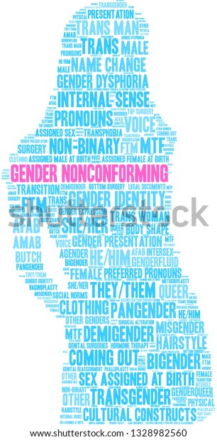 Gender Nonconforming Word Cloud On White Stock Vector (Royalty Free ...