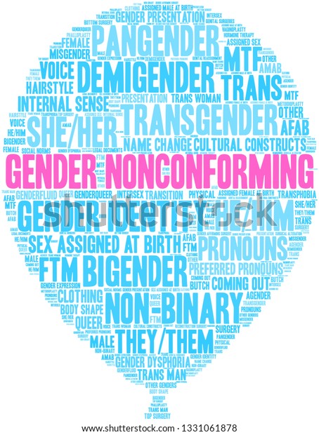 Gender Nonconforming Word Cloud On White: vector de stock (libre de ...