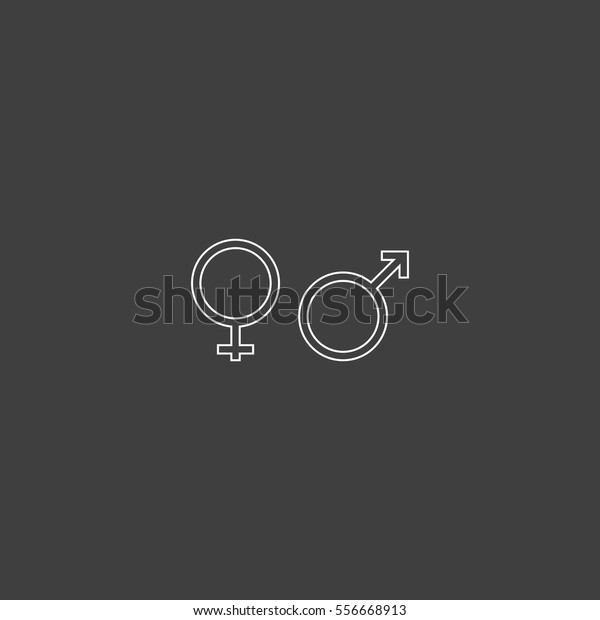 Gender Outline Vector Icon Contour Line Stock Vector (Royalty Free ...