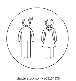 Gender People Icon Stock Vector (Royalty Free) 608154575