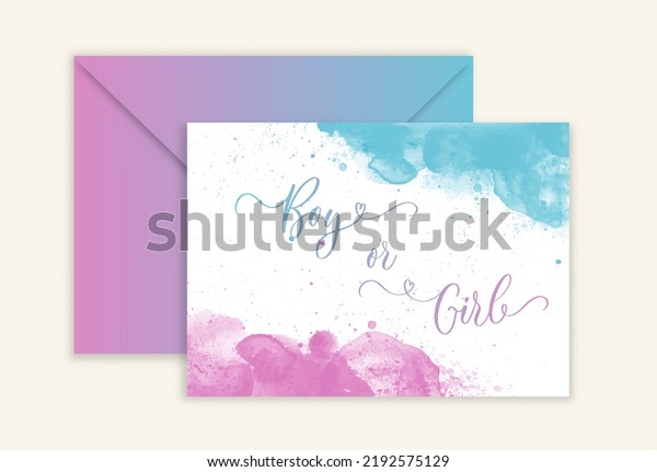 Gender Reveal Calligraphy Banner Boy Girl Stock Vector (Royalty Free ...