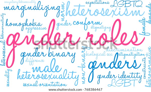 Gender Roles Word Cloud On White Stock Vector Royalty Free 768386467