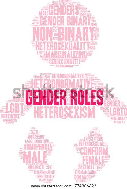 Gender Roles Word Cloud On White Stock Vector Royalty Free 774306622