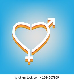 Gender Signs Heart Shape Vector White Stock Vector (Royalty Free ...