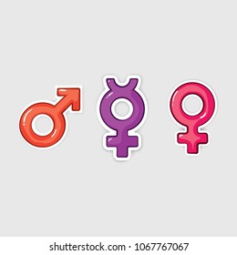 Gender Sticker Pack Stock Vector (Royalty Free) 1067767067 | Shutterstock