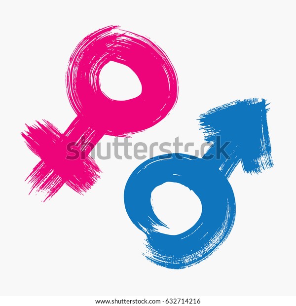 Gender Symbols Drawn Brush Stock Vector (Royalty Free) 632714216 ...