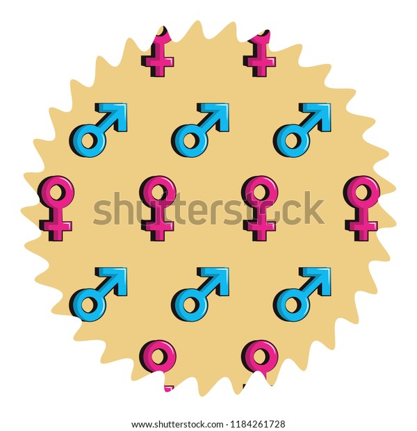 Gender Symbols Emblem Frame Stock Vector (Royalty Free) 1184261728 ...