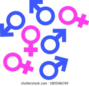 Gender Symbols Flat Vector Pictogram Isolated Stock Vector (Royalty ...