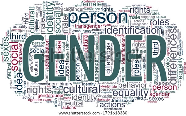 Gender Word Cloud Isolated On White Stock Vector (Royalty Free ...