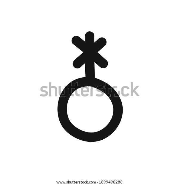 Genderqueer Symbol Doodle Icon Vector Illustration Stock Vector ...