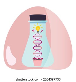 Gene Bottle Vector Illustration Isolated Science Stock Vector (Royalty ...