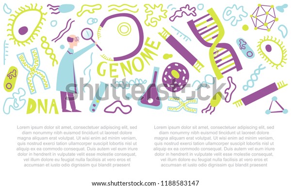 Gene Research Hand Drawn Vector Elements Stock Vector (Royalty Free ...