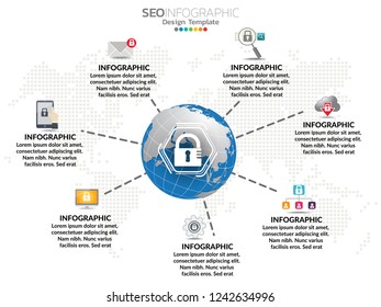 Data Security Infographic Internet Technology Background Stock Vector ...