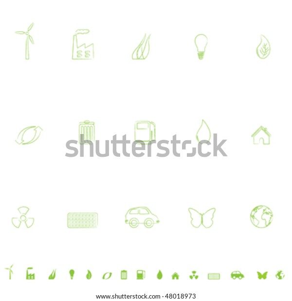 General Environmental Symbols Icon Set Stock Vector (Royalty Free ...
