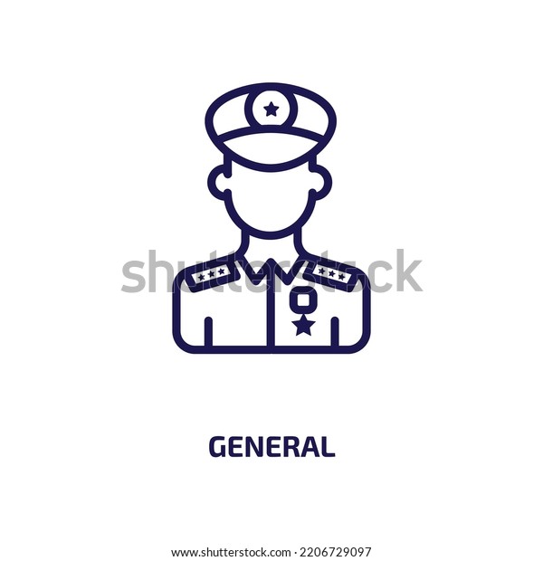 General Icon Army War Collection Thin Stock Vector (Royalty Free ...
