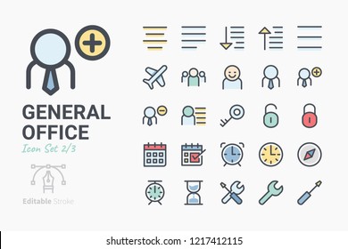 General Office Icon Set Stock Vector (Royalty Free) 1217412115 ...