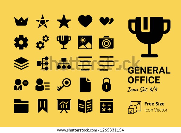 General Office Icon Set 3 Stock Vector (Royalty Free) 1265331154 ...