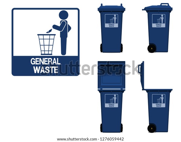General Waste Icon Bin On Transparent Stock Vector (Royalty Free ...