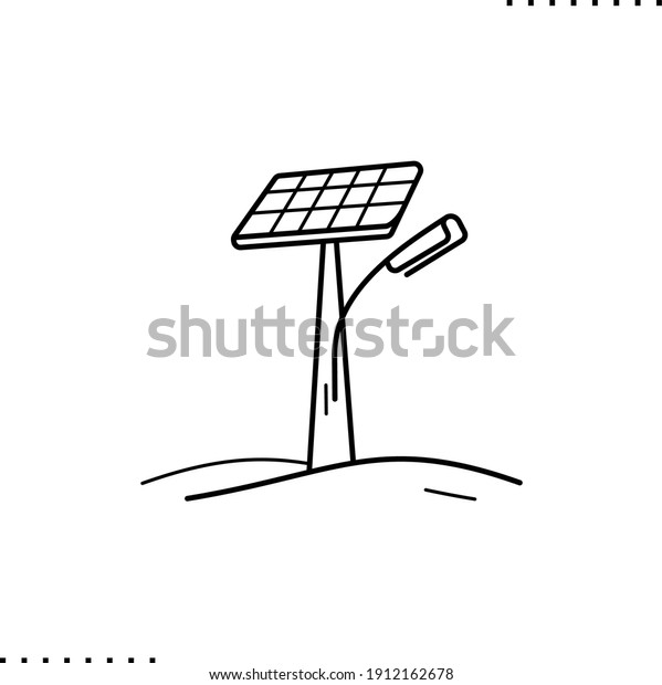 Generate Power Solar Panel Street Lamp Stock Vector (Royalty Free ...
