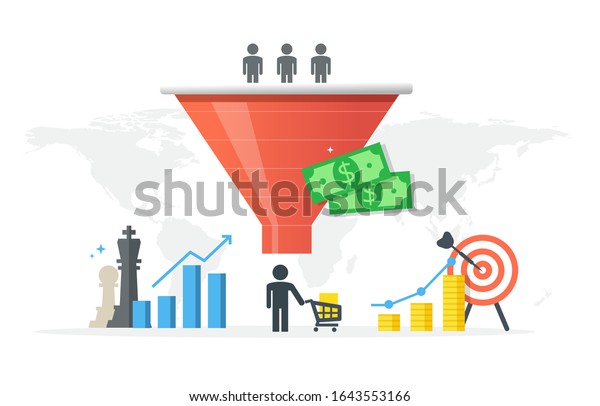 Generating New Clients Sales Growth Flat Stock Vector (Royalty Free ...
