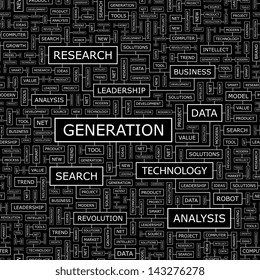 Generation Word Cloud Concept Illustration Stock Vector (Royalty Free ...