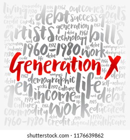 Generation X Word Cloud Concept Collage Stock Vector (Royalty Free ...