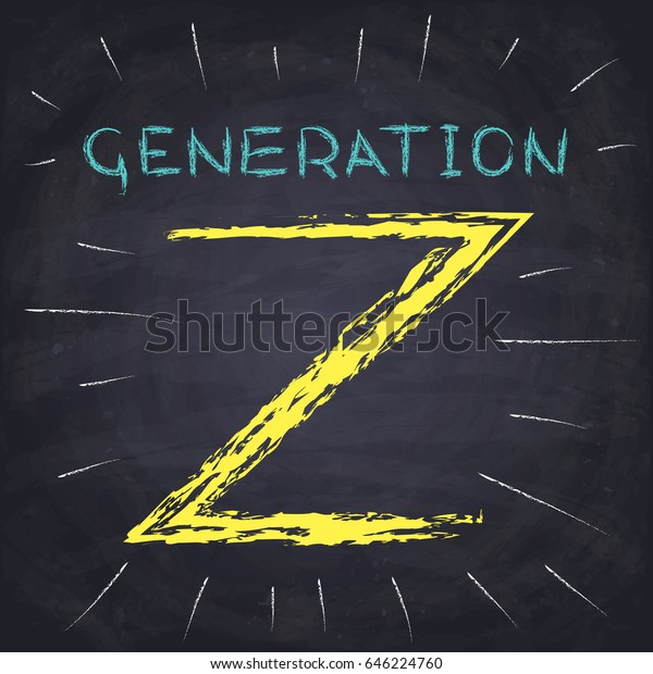 Generation Z Black Chalkboard Background Color Stock Vector (Royalty ...