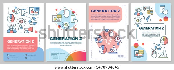 Generation Z brochure template. Age group. Modern gen goals. Flyer ...