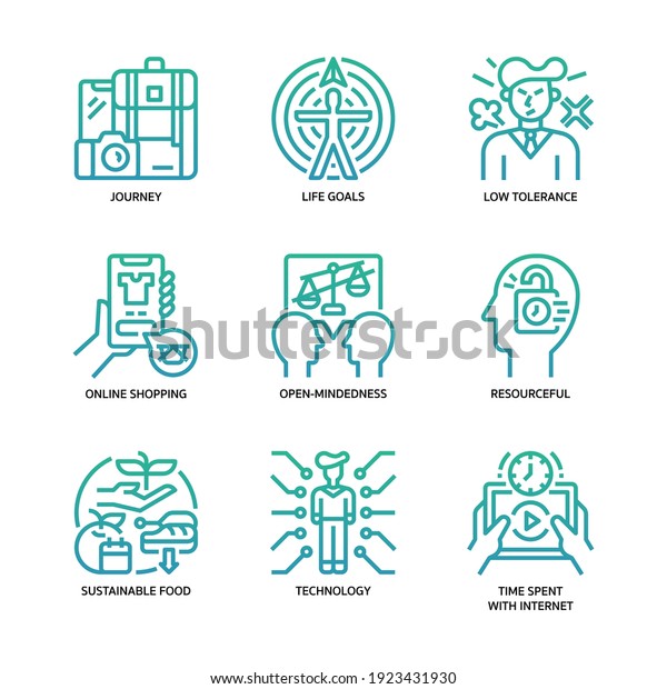 Generación Iconos Z Establecer Estilo De: vector de stock (libre de ...