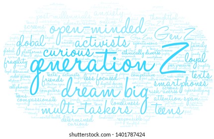 Generation Z Word Cloud On White Stock Vector (Royalty Free) 1401787424 ...