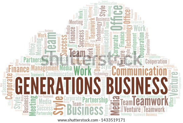 Generations Business Word Cloud Collage Made Stock Vector (Royalty Free ...