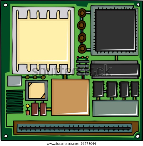 Generic Cartoon Electrical Circuit Board Blank Stock Vector (Royalty ...