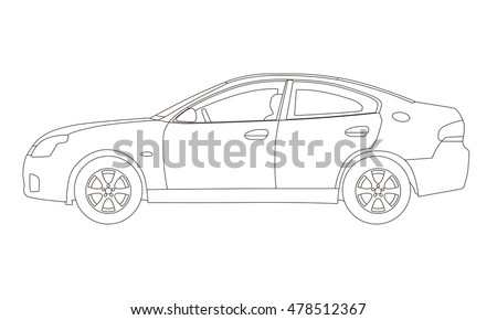 Generic Four Door Sedan Car Side Stock Vector (Royalty Free) 478512367 ...