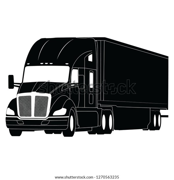 Generic Semitrailer Truck Vector Image Stock Vector (Royalty Free ...