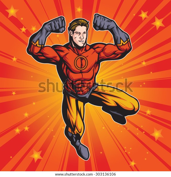 Generic Superhero Figure Flexing Layered Easy Stock Vector (Royalty ...