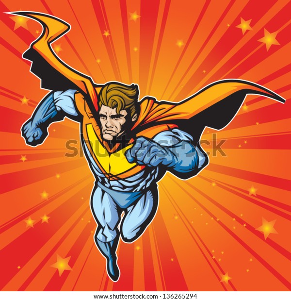 Generic Superhero Figure Runningflying Forward Fast Stock Vector ...