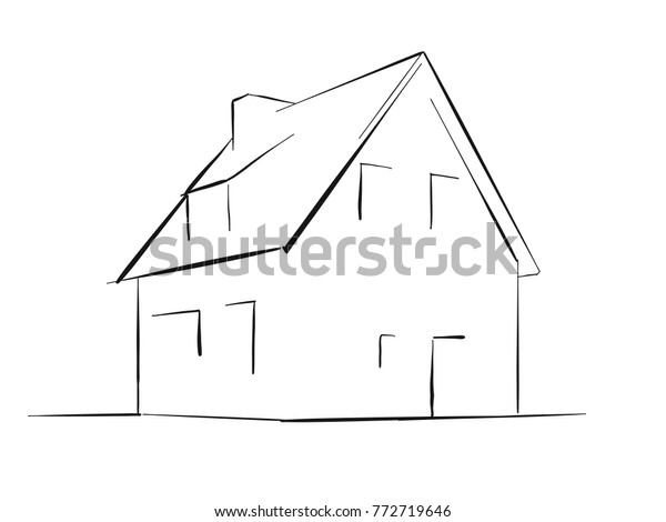 Generic Townhouse Vector Sketch Outline Version Stock Vector (Royalty ...