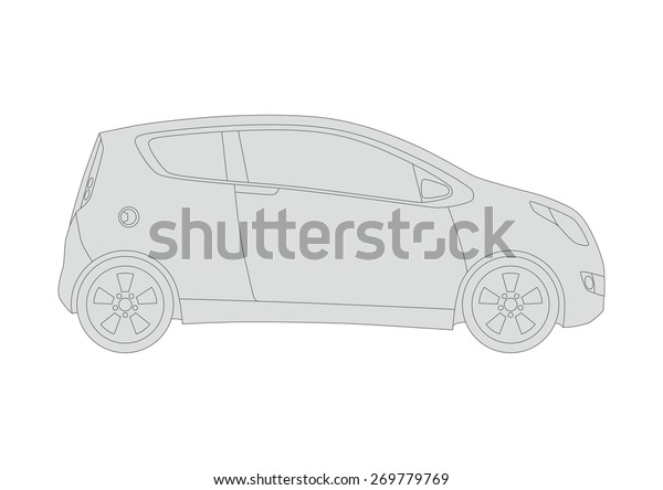 Generic Vehicle Line Drawing Illustration Stock Vector (Royalty Free ...