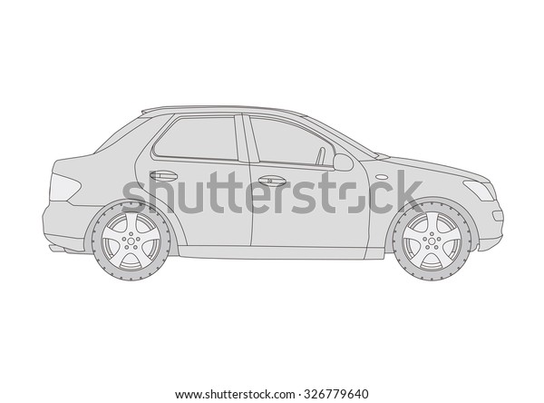 Generic Vehicle Line Drawing Illustration Stock Vector (Royalty Free ...